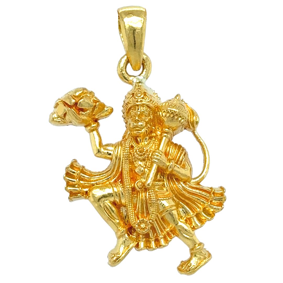 24KT Gold Hanuman Pendant – Queens Diamond